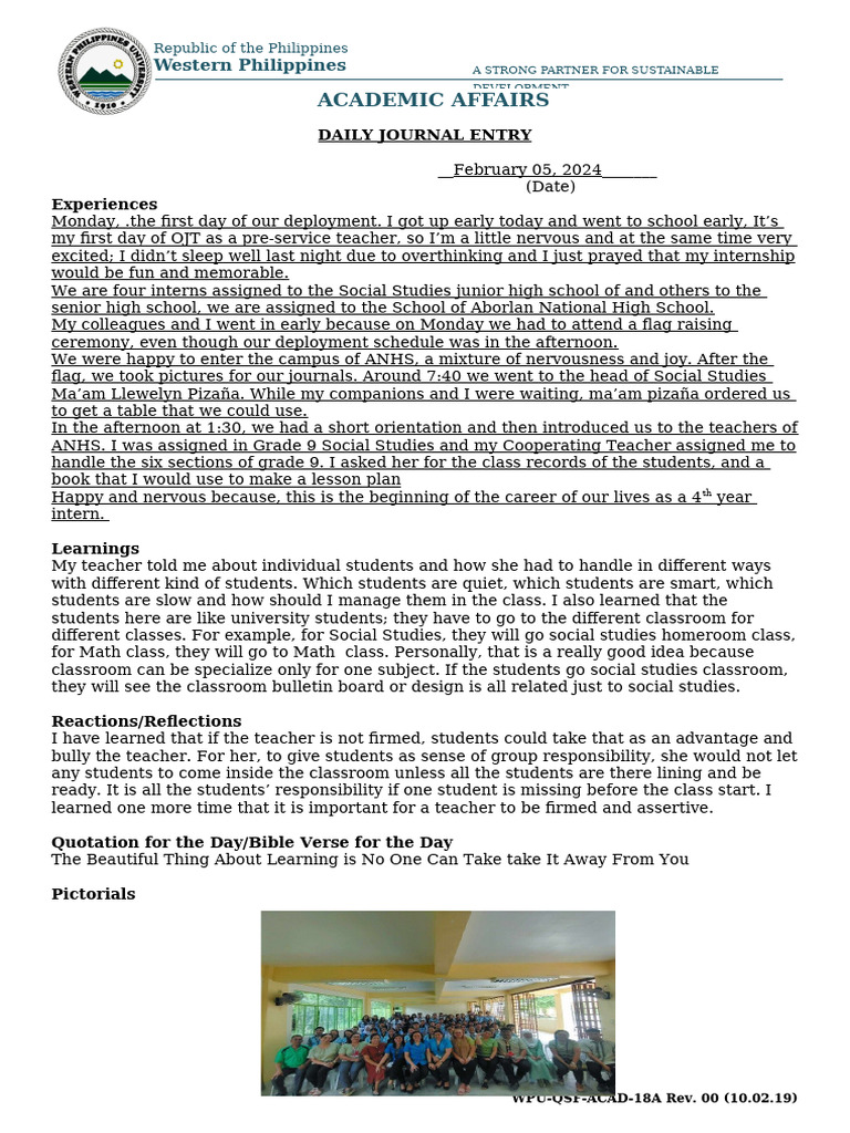 DAILY JOURNAL ENTRY 3 | PDF | Teachers | Mentorship