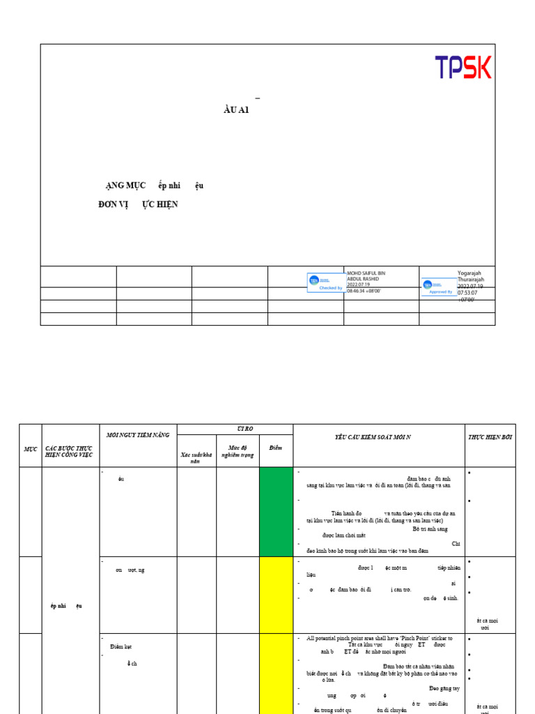 JSA - General Diesel Oil Refuelling-EN-VN | PDF