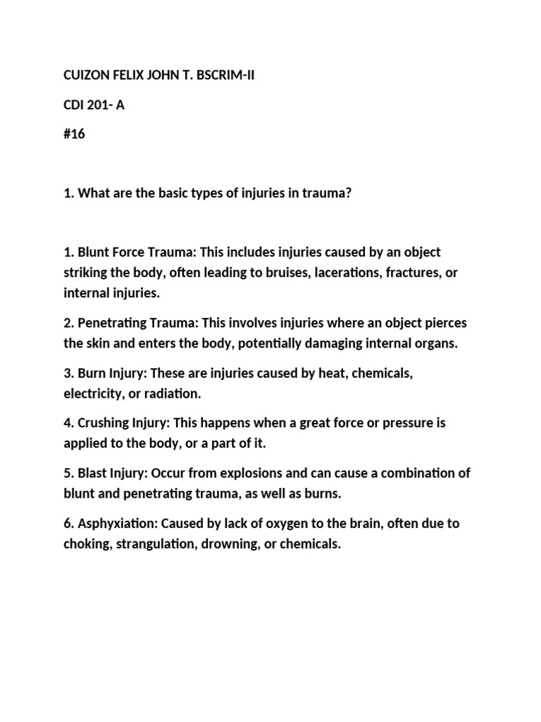 CUIZON FELIX CDI-2 | PDF | Wound | Traumatology