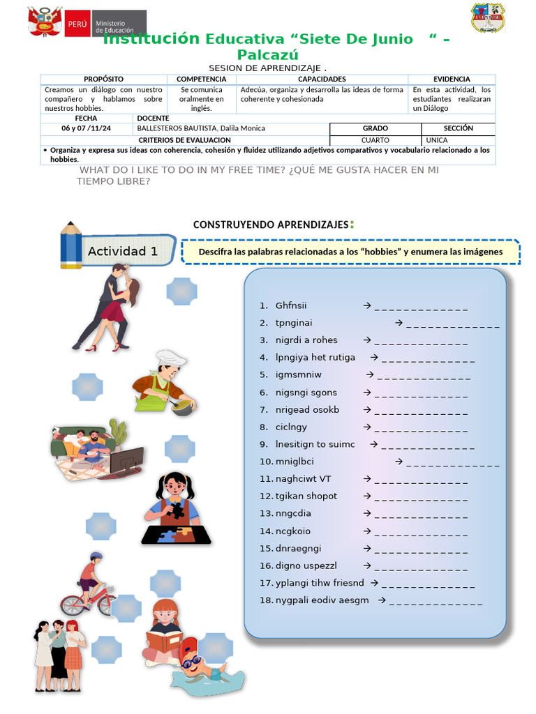 3°4°act 03-Ingles-U7 | PDF | Lingüística | Comunicación humana