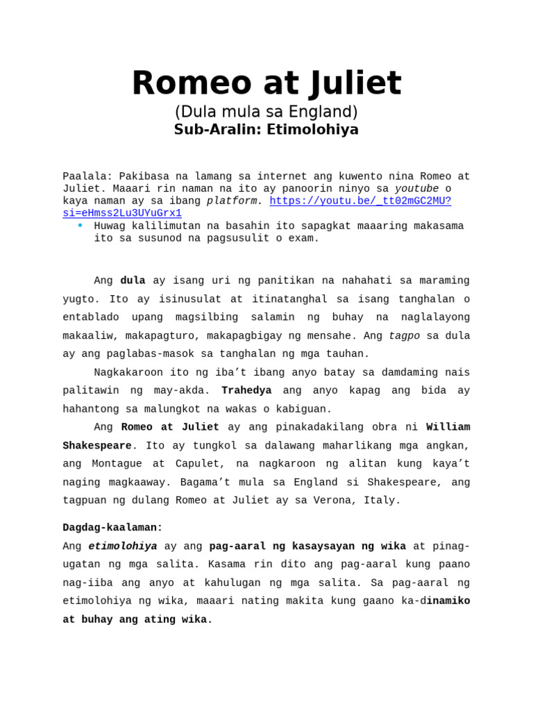 Romeo at Juliet DULA | PDF