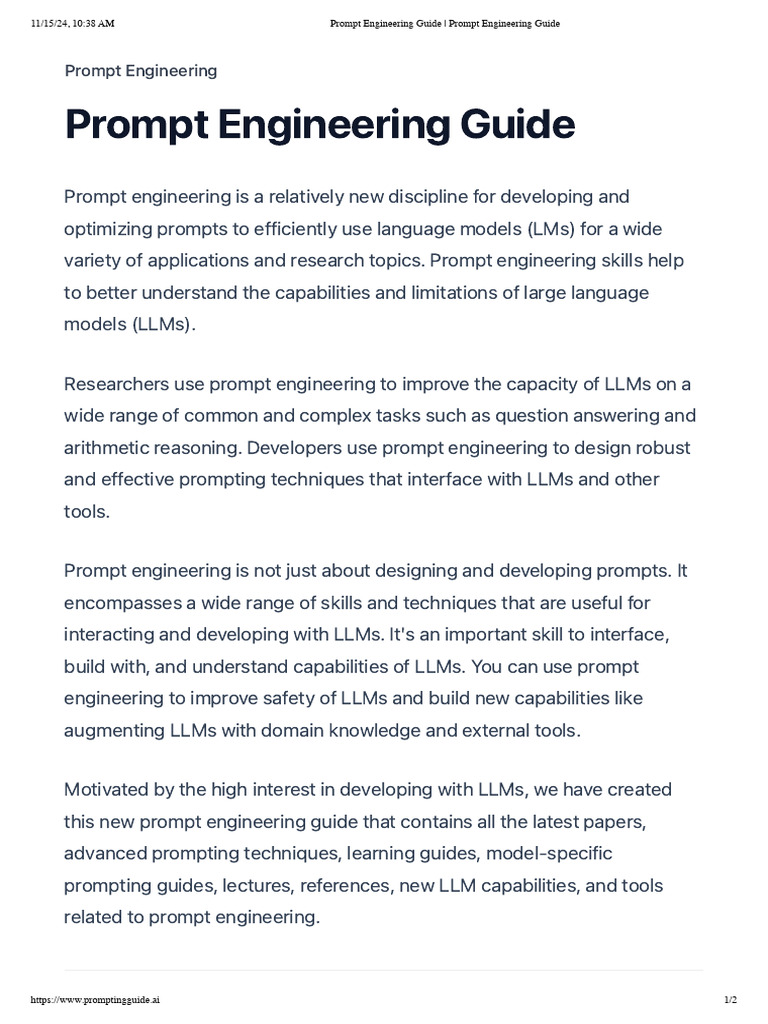 Prompt Engineering Guide | PDF | Art | Computers