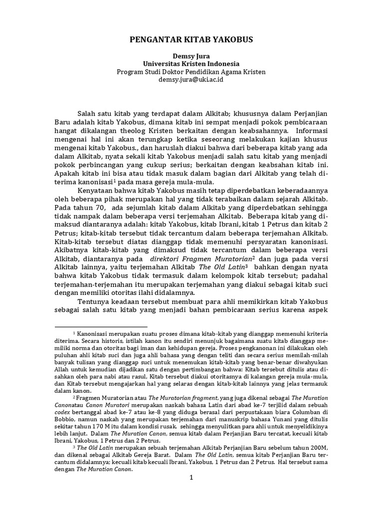 Pengantar Kitab Yakobus | PDF