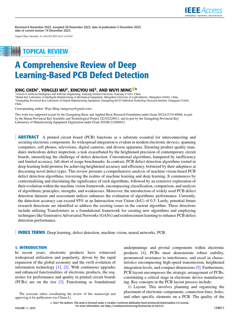 A Comprehensive Review of Deep Learning-Based PCB Defect Detection ... A Comprehensive Review of Deep Learning-Based PCB Defect Detection ...