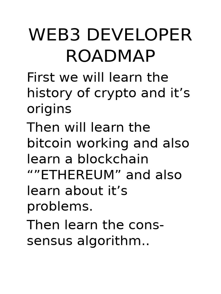 WEB3 DEVELOPER ROADMAP | PDF
