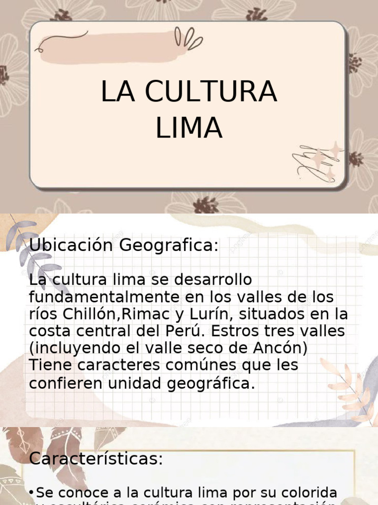 La Cultura de Lima | PDF | Clásicos