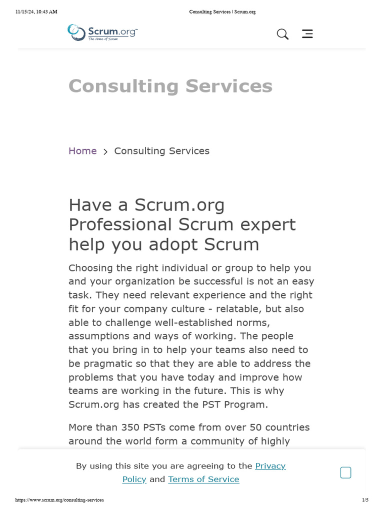 Expert Scrum Consulting Services | PDF | Scrum (Software Development ...