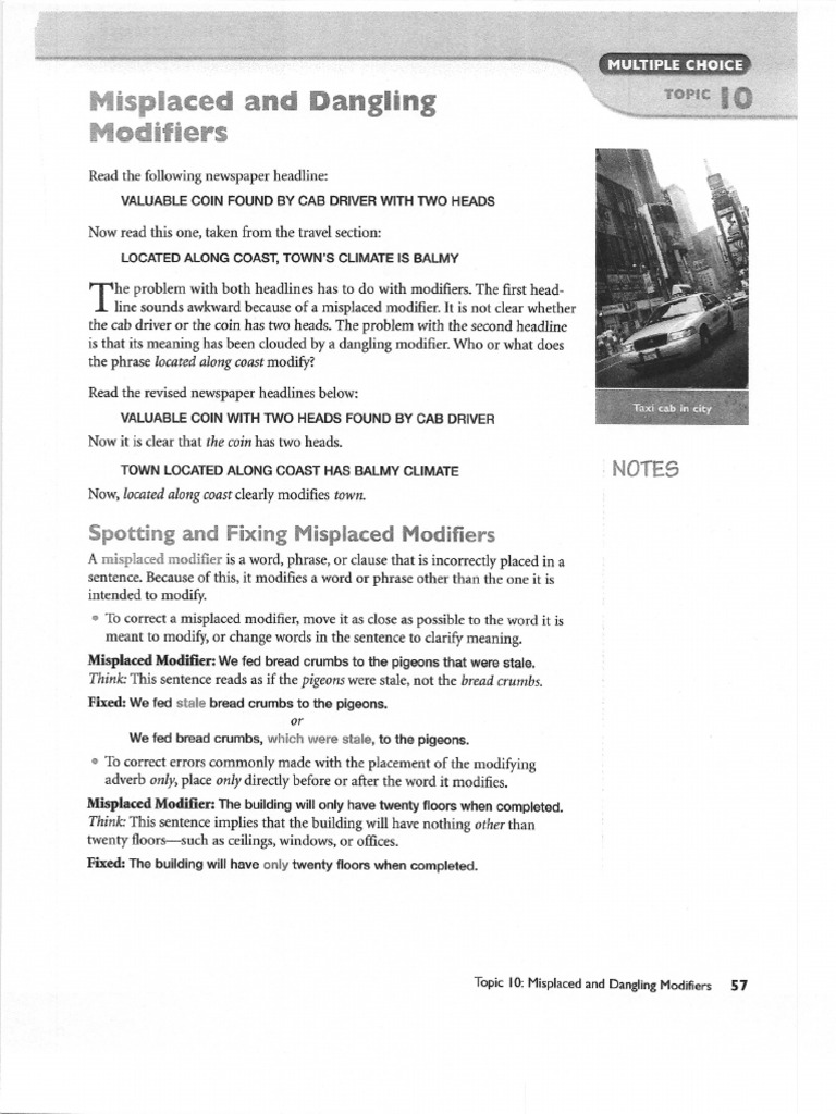 Chapter 10.misplaced and Dangling Modifiers | PDF