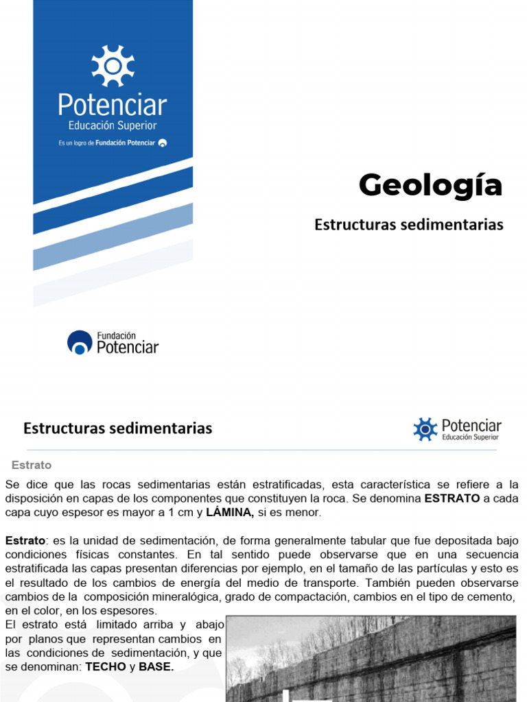 Clase 6 Estructuras Sedimentarias | PDF | Estrato | Roca sedimentaria