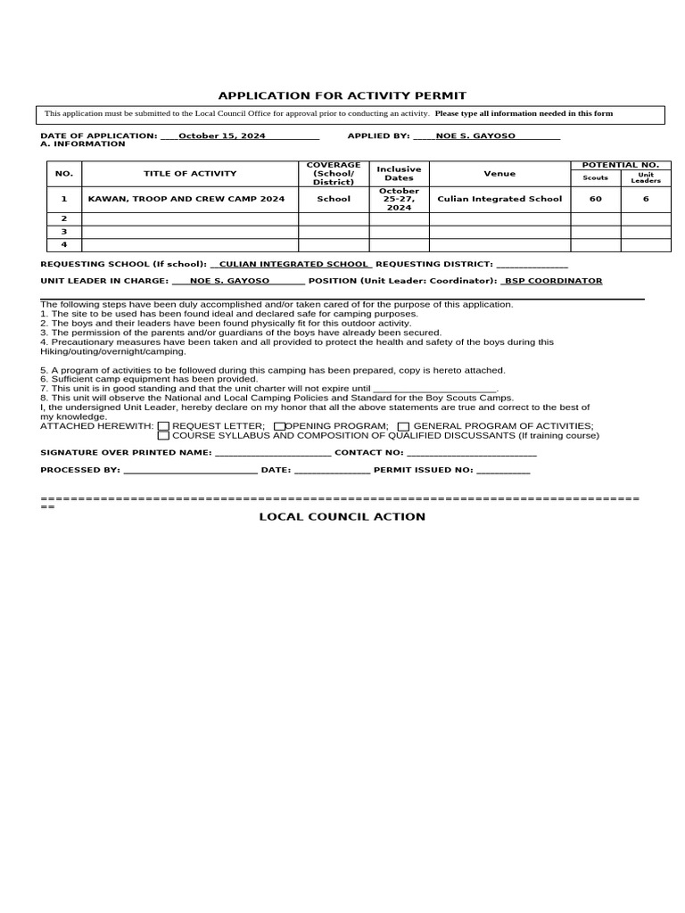 Council - Permit - Application 2 | PDF