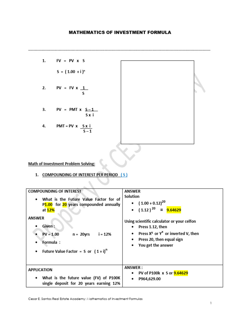 008 Mathematics of Investment 2 | PDF | Present Value | Interest