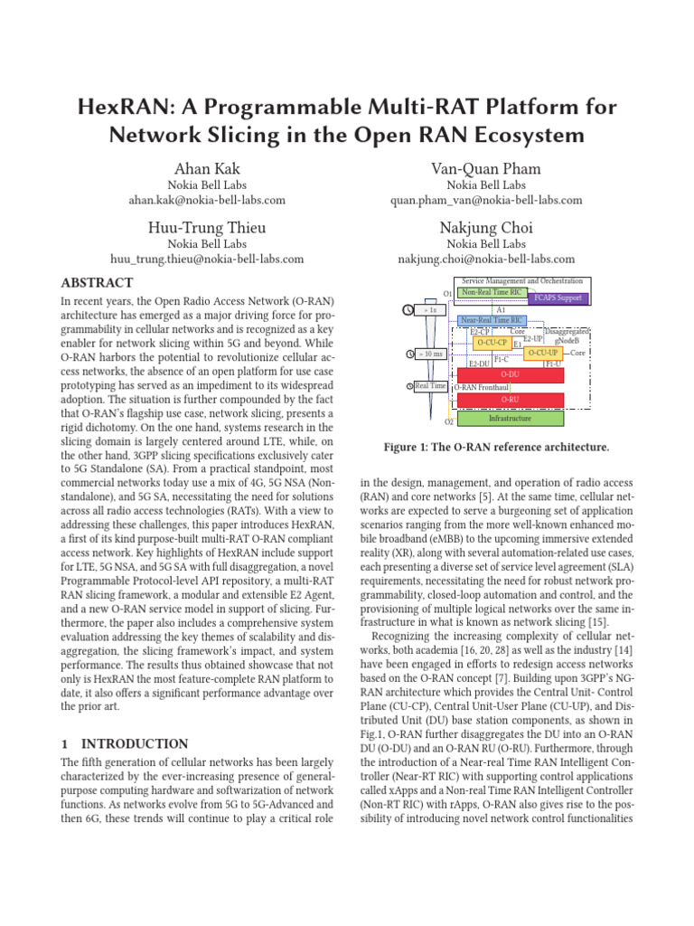 Hexran: A Programmable Multi-Rat Platform For Network Slicing in The ...