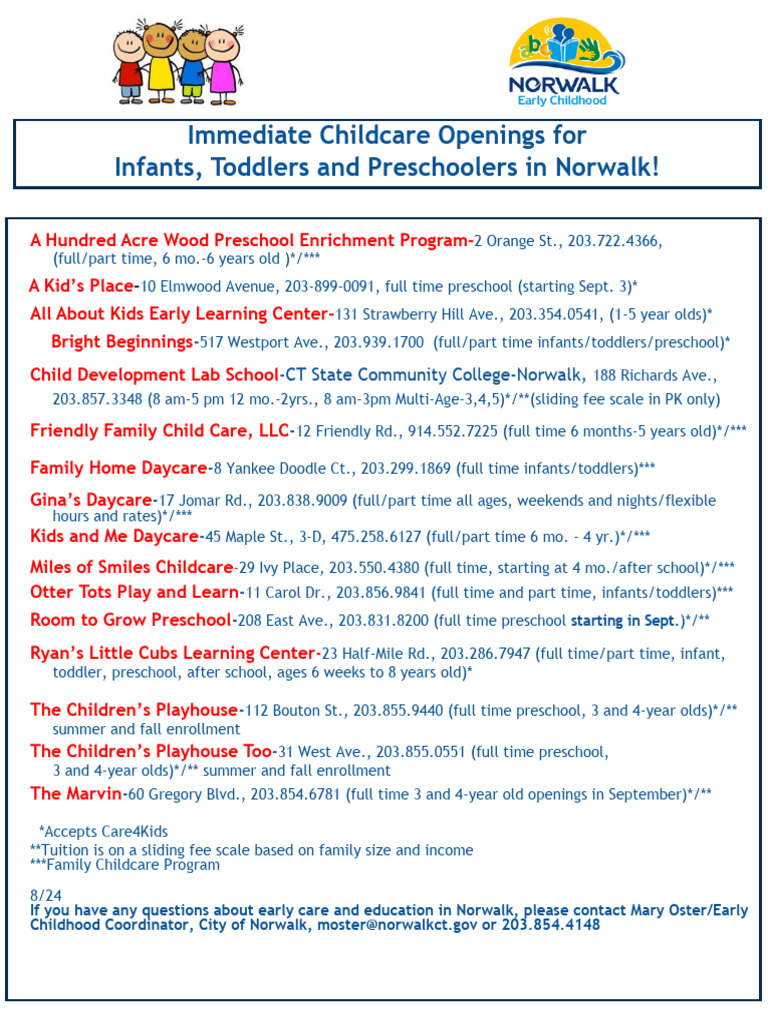 Childcare Options in Norwalk, CT | PDF | Wellness