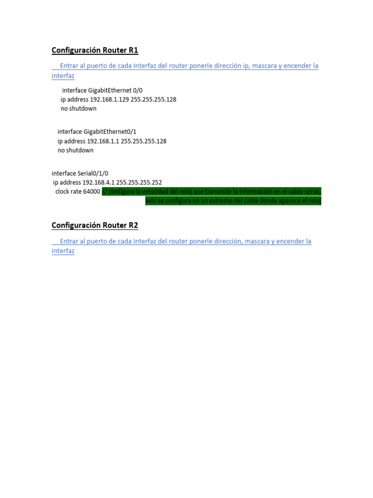 Codigo Completo de Configuración Router, Servidor, Enrutamiento RIPv2 ...