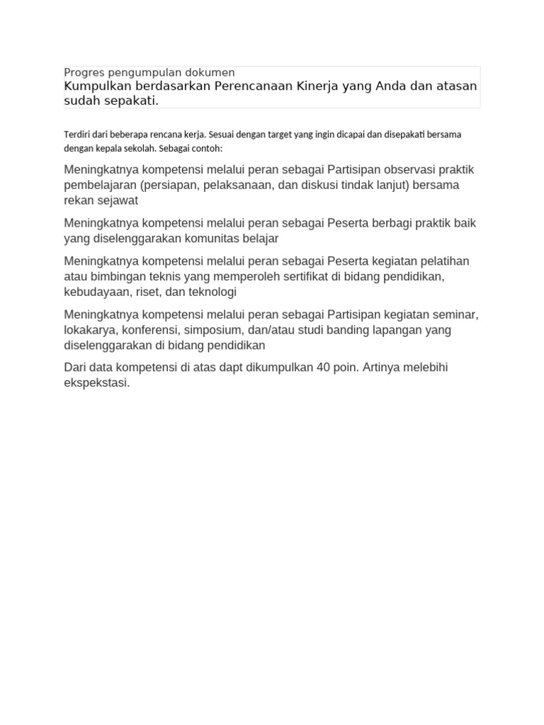 Progres Pengumpulan Dokumen | PDF | Karier & Perkembangan