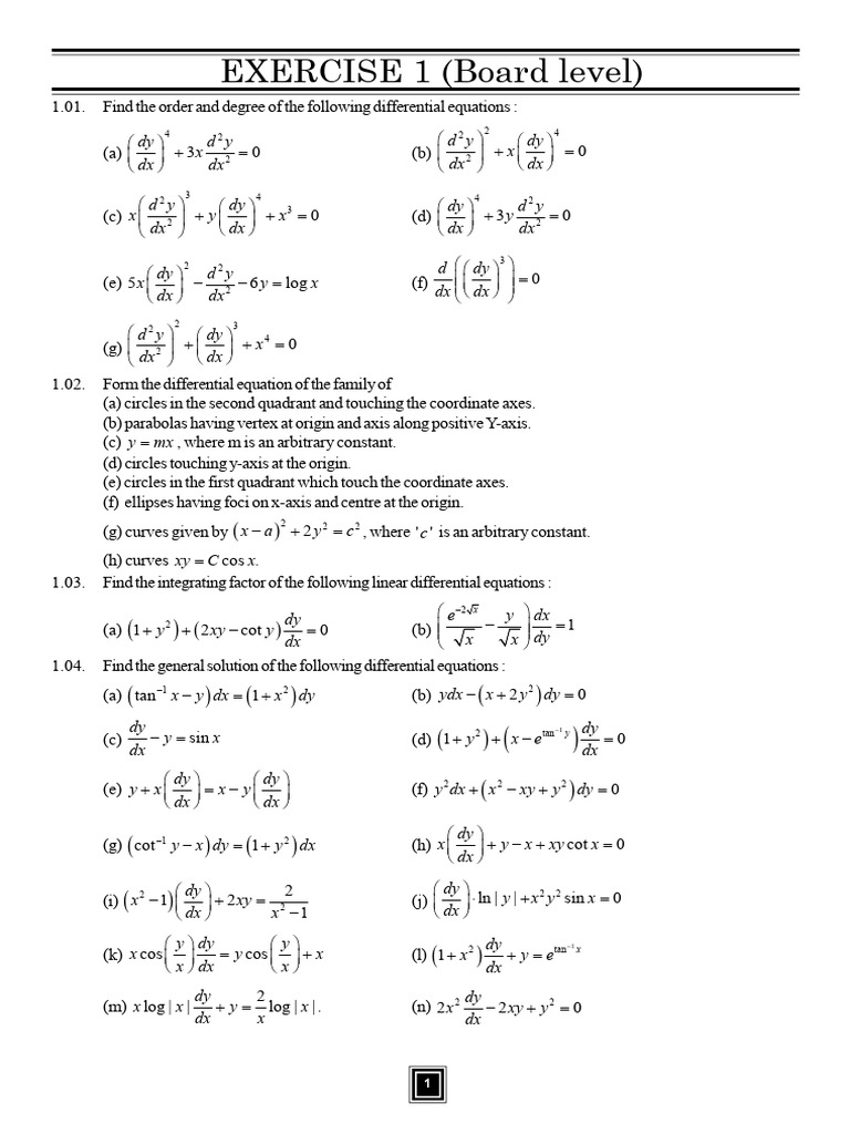 Differential Equations Package | PDF | Cartesian Coordinate System ...