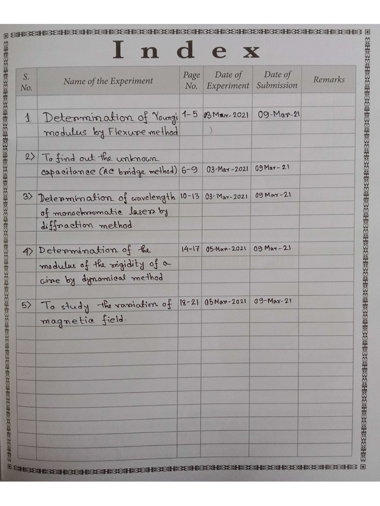 Physics Practical 1st Semester | PDF