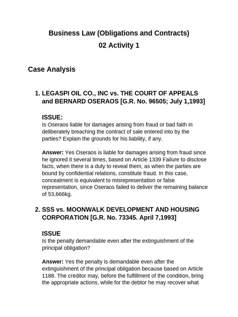 Business Law Activity 2 | PDF