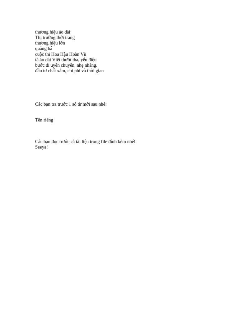 Chuan Bi Bai Moi | PDF