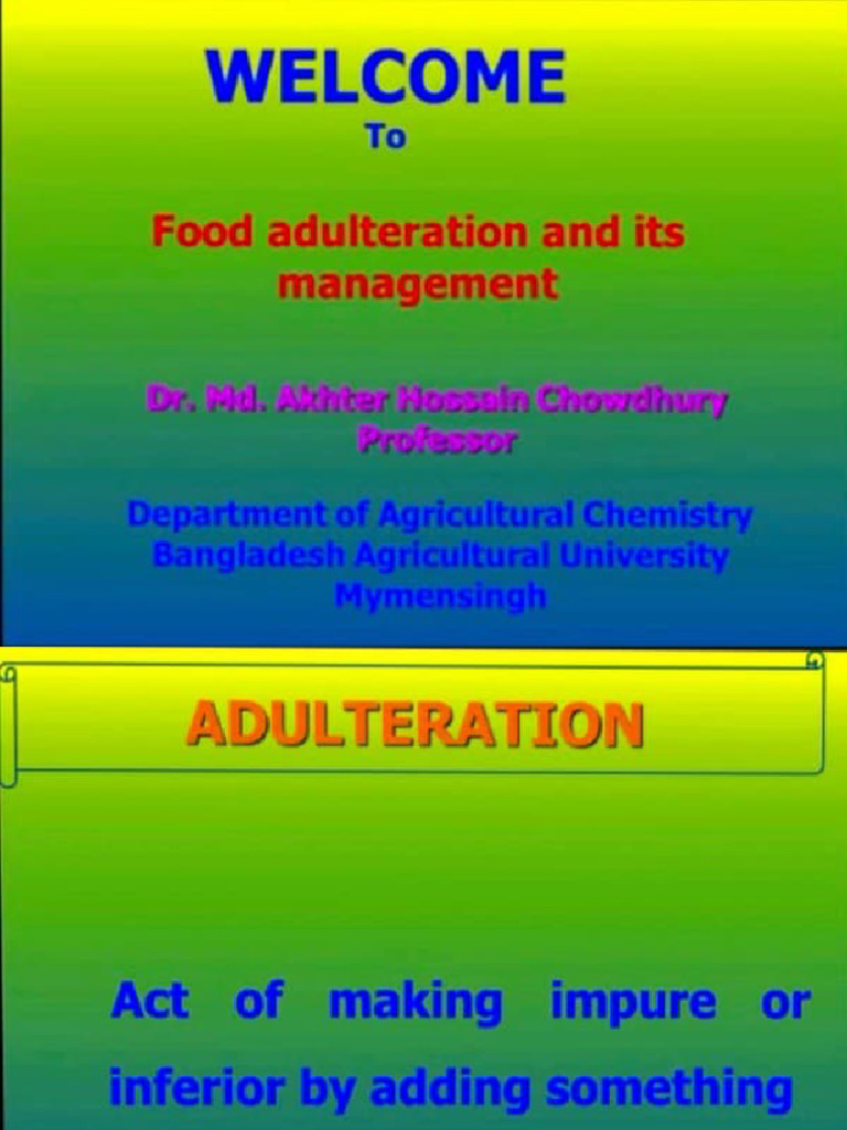 5th Food Adultering | PDF