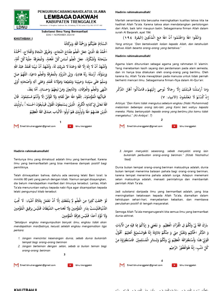 Khuthbah Indo 15 Nopember 2024 | PDF