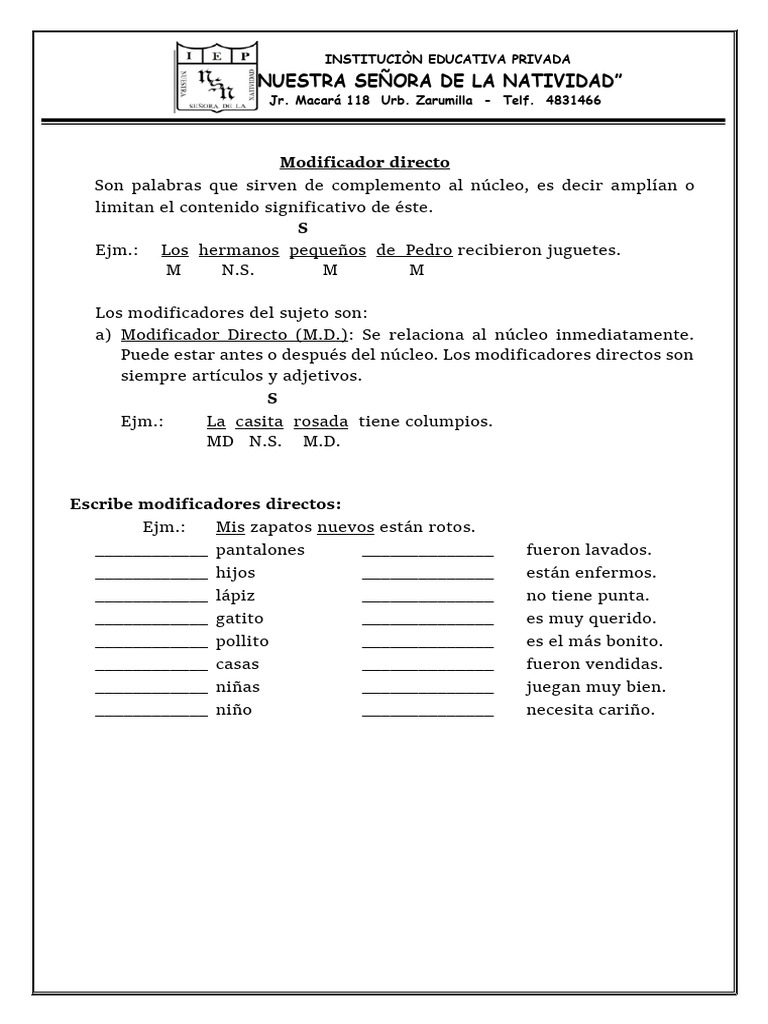 Modificador Directo | PDF