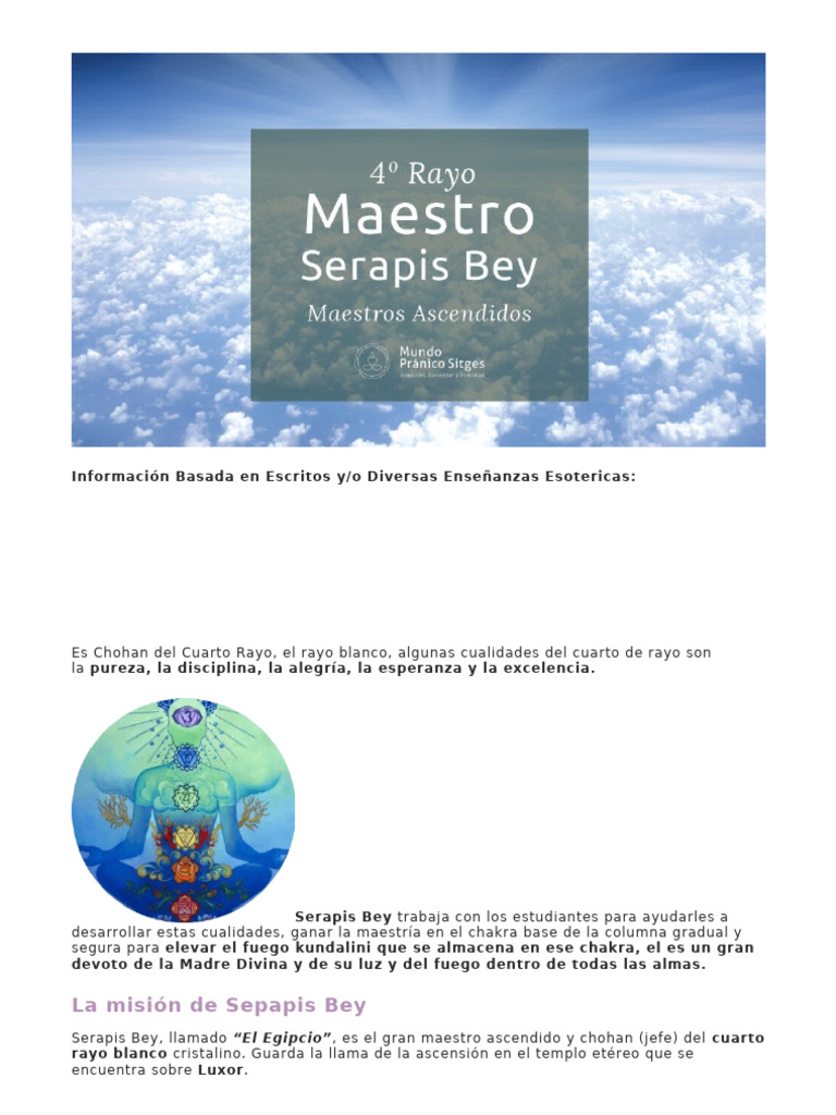 Serapis Bey: Maestro del Cuarto Rayo | PDF