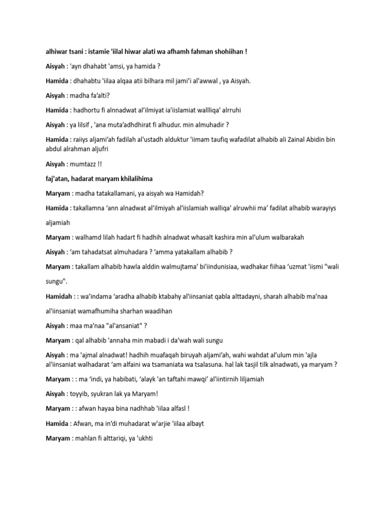 Latin Dialog Presentasi Bahasa Arab New | PDF | Religion & Spirituality