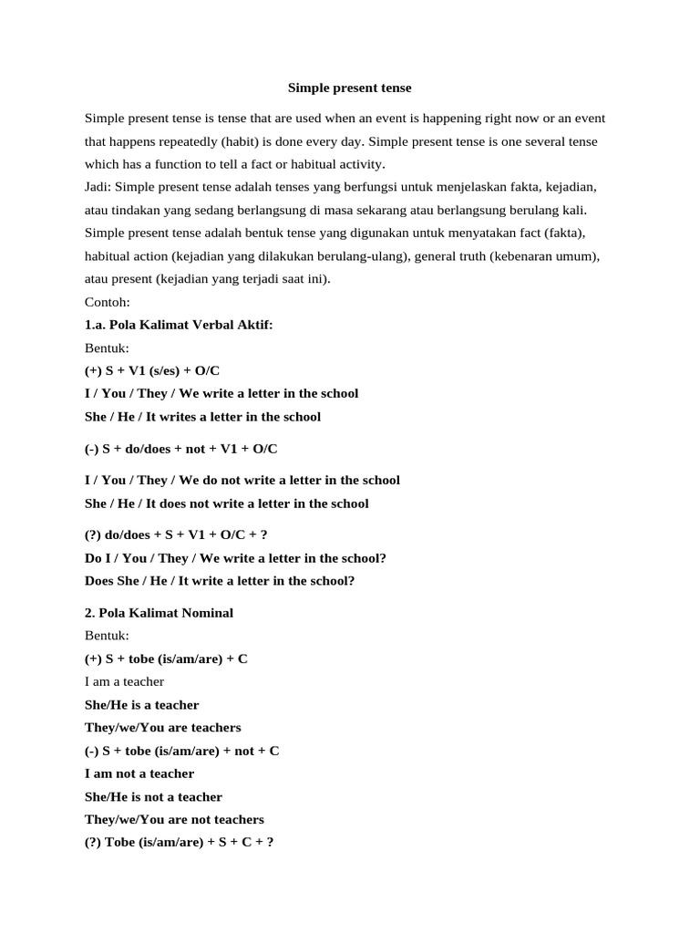 Understanding Simple Present Tense | PDF