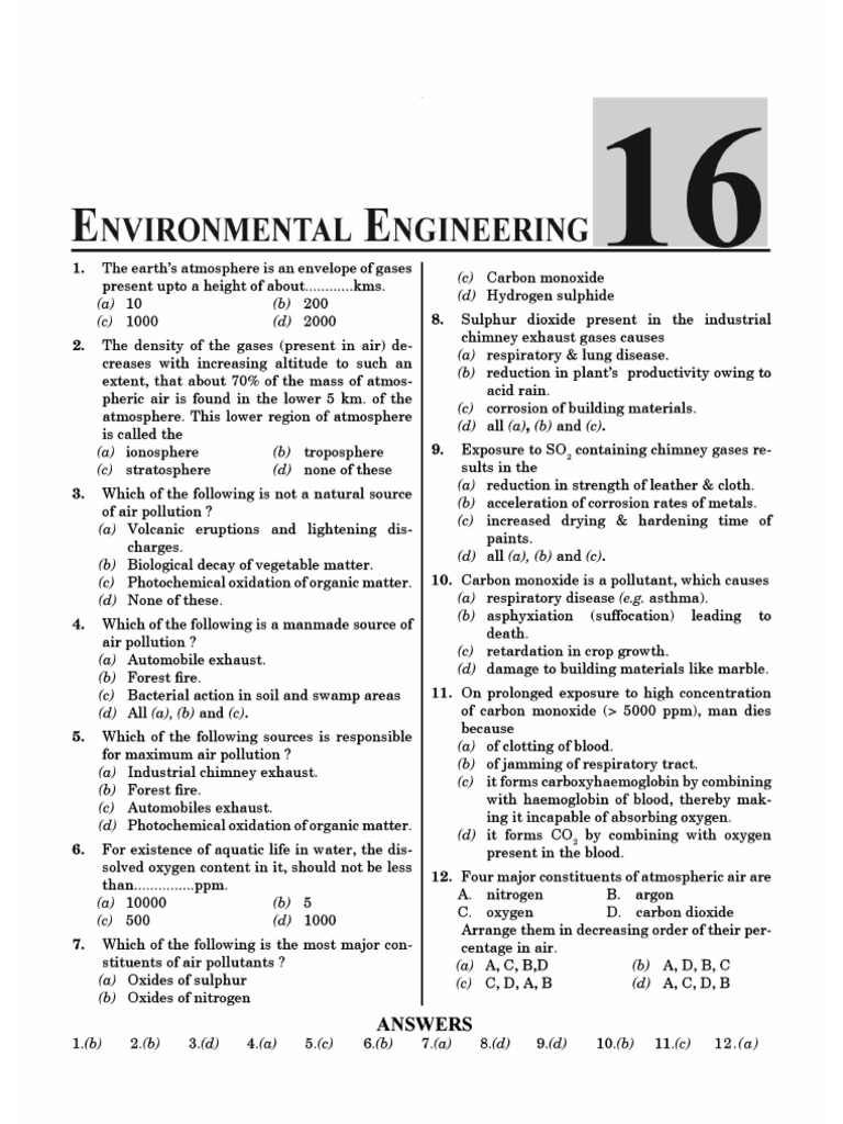 Environmental Engineering - MCQ (Gupta) | PDF
