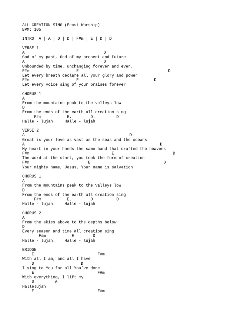 (FW) All Creation Sing | PDF