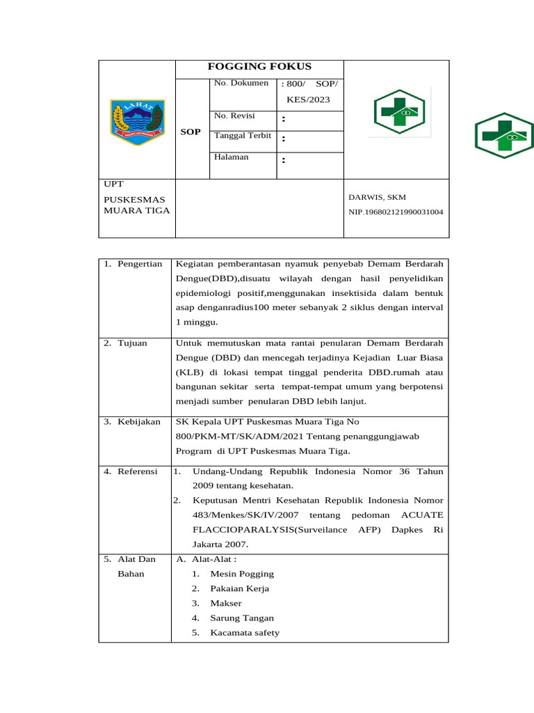 Sop Fogging Fokus | PDF
