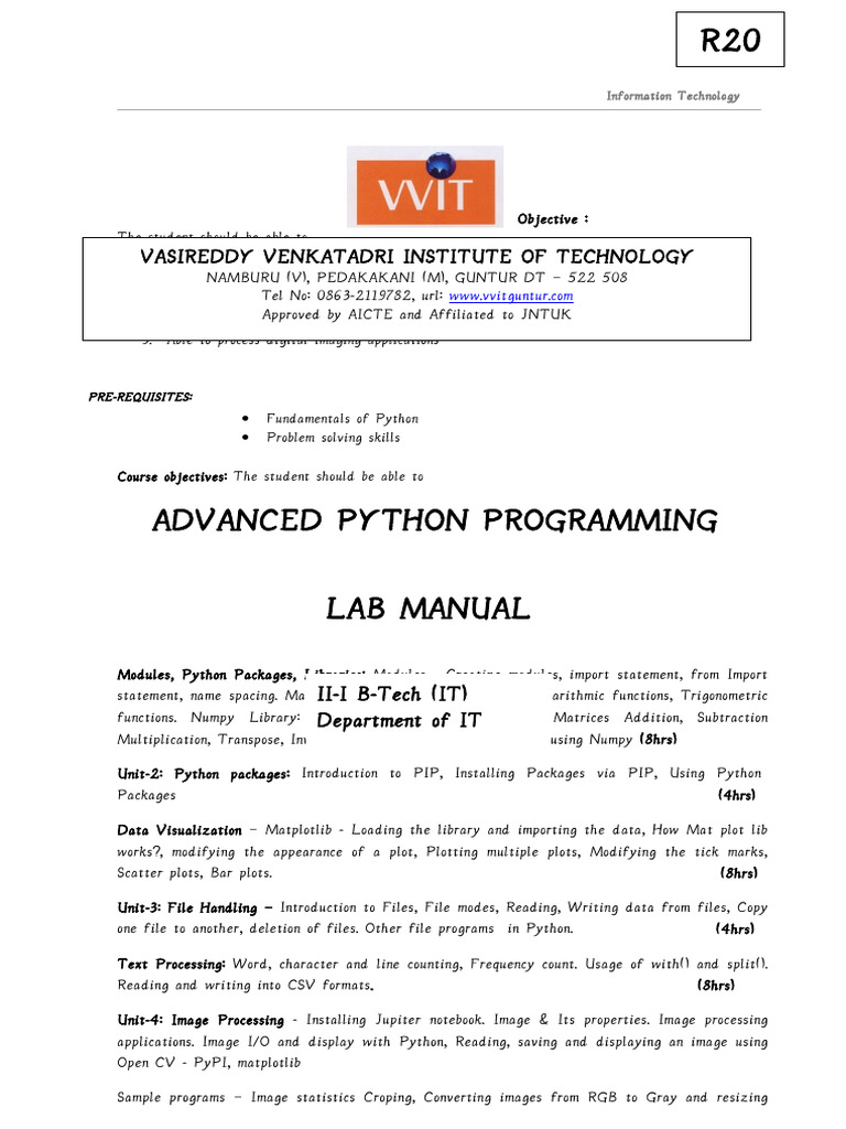 APP Lab Manual | PDF