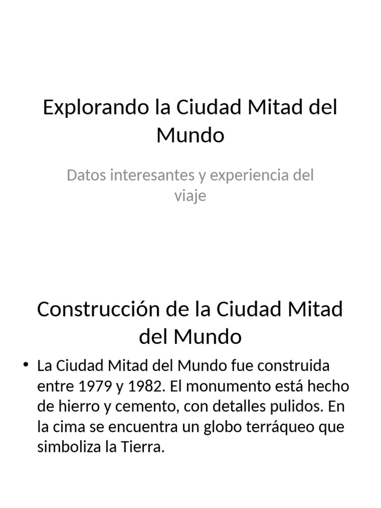 Ciudad Mitad Del Mundo Presentacion | PDF | Ciencias sociales