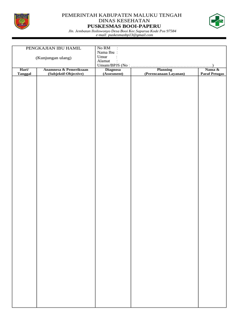 Form Kunjungan Ulang Bumil | PDF