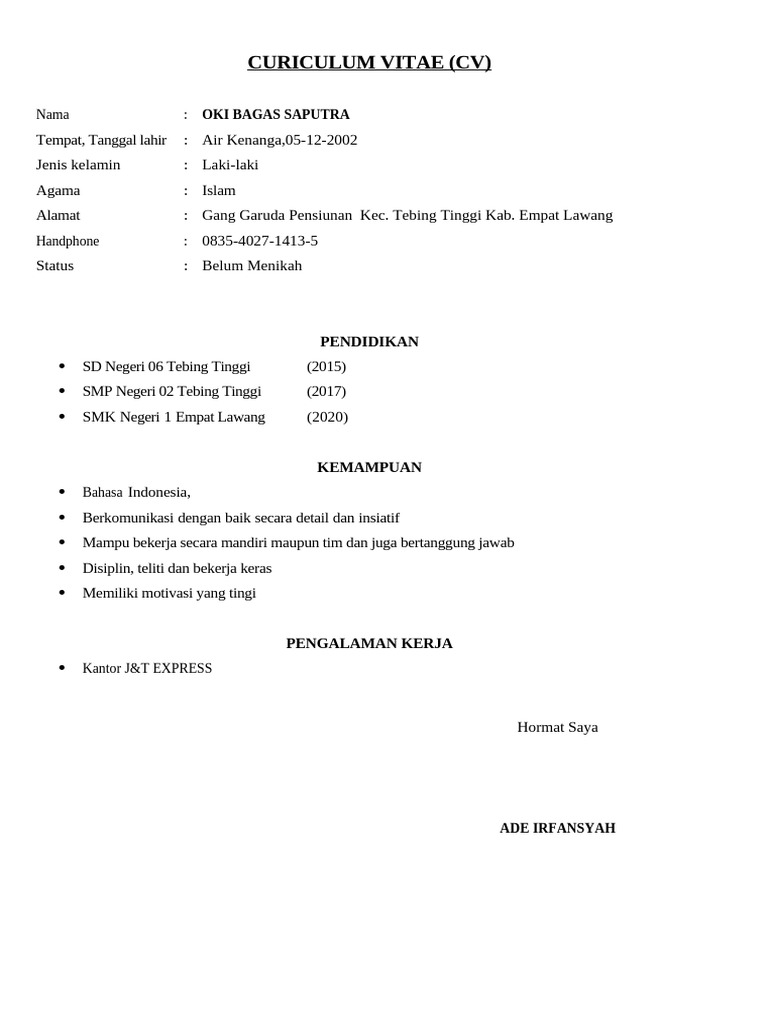 Daftar Riwayat Hidup - CV Agil Sujaya | PDF
