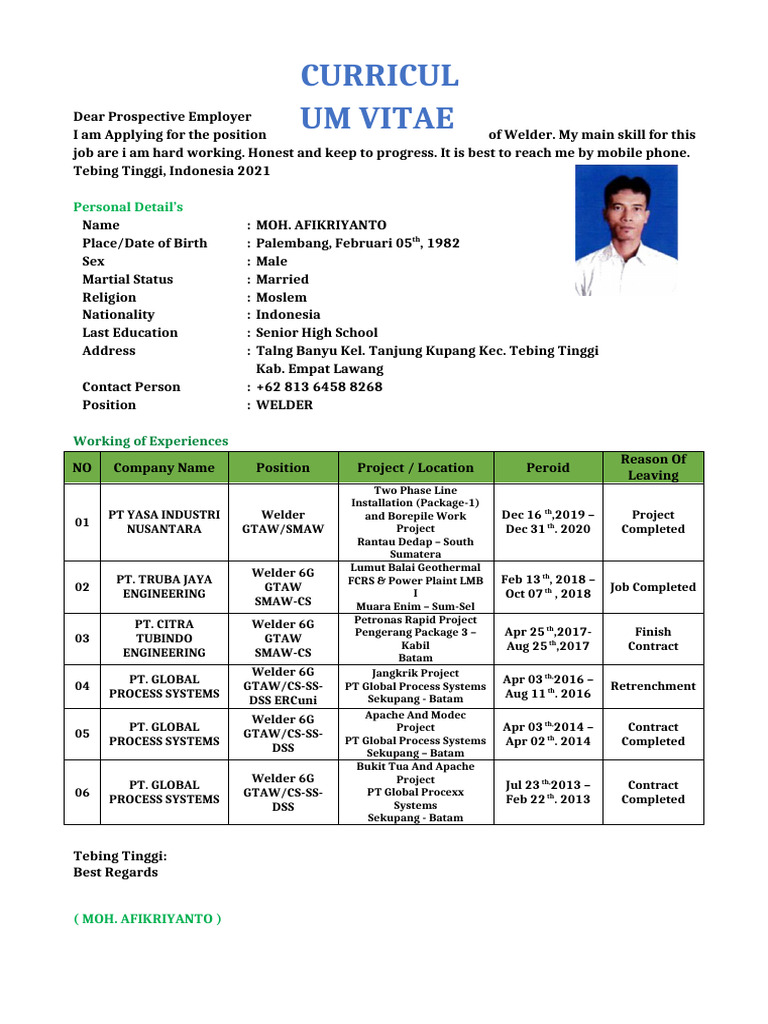 CURRICULUM VITAE moh | PDF