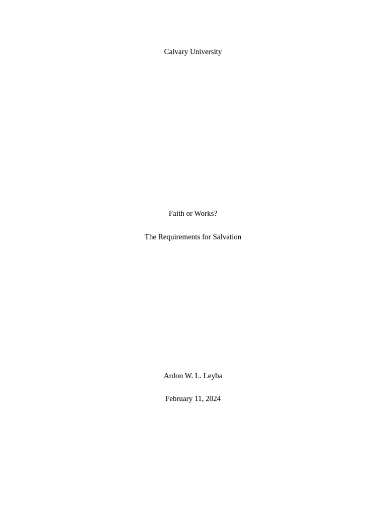 Salvation: Faith vs. Works Debate | PDF | Sola Fide | Salvation