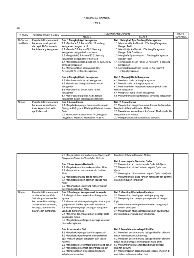 Prota Ikm Fase C | PDF