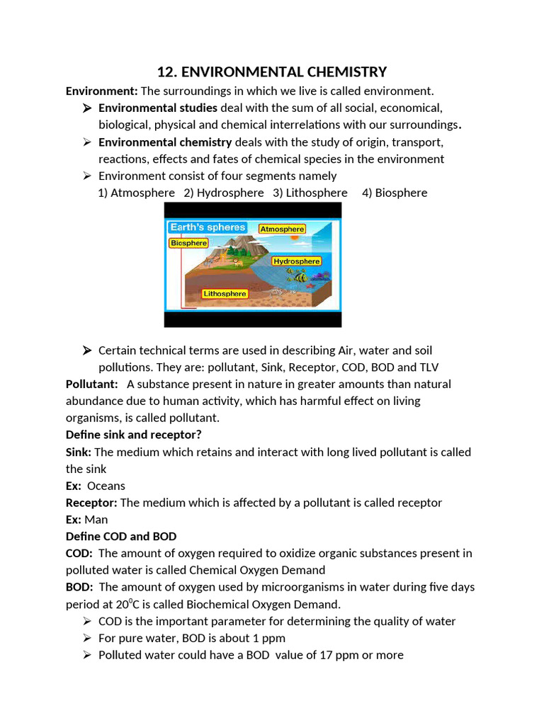 12.environmental Chemistry | PDF | Smog | Atmosphere Of Earth