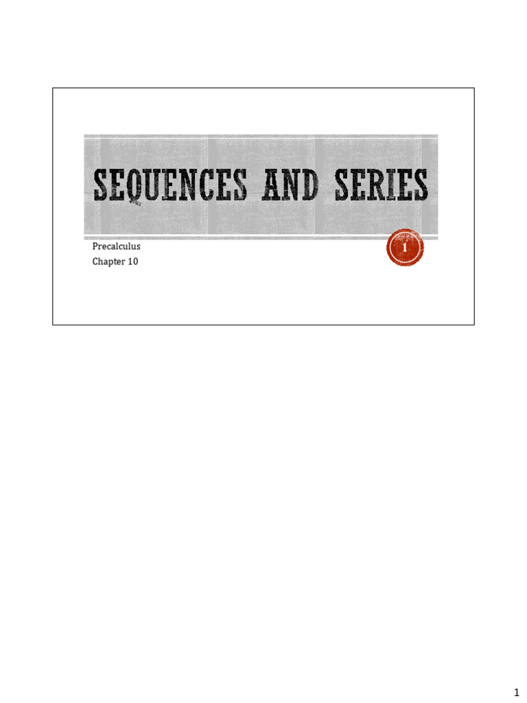 Sequences and Series in Precalculus | PDF | Probability | Mathematics