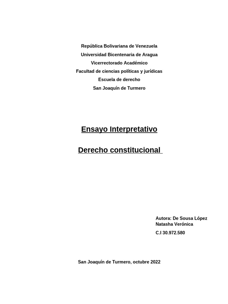 Informe Interpretativo Derecho Constitucional | PDF | Derechos humanos ...