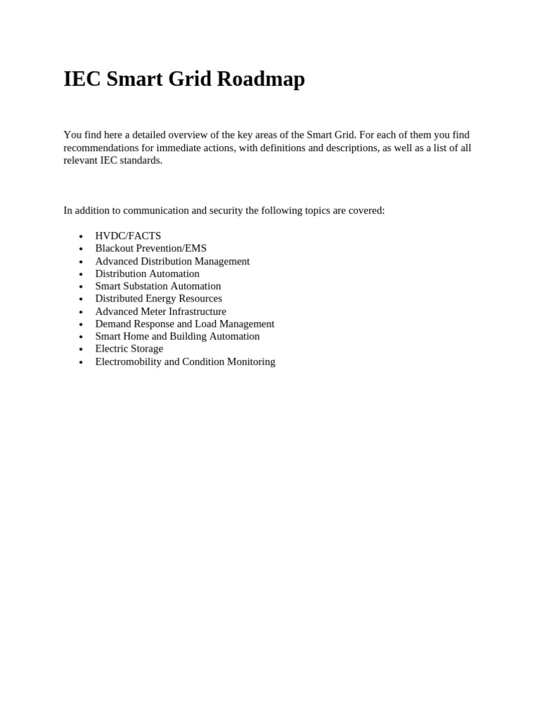 IEC Smart Grid Roadmap | PDF