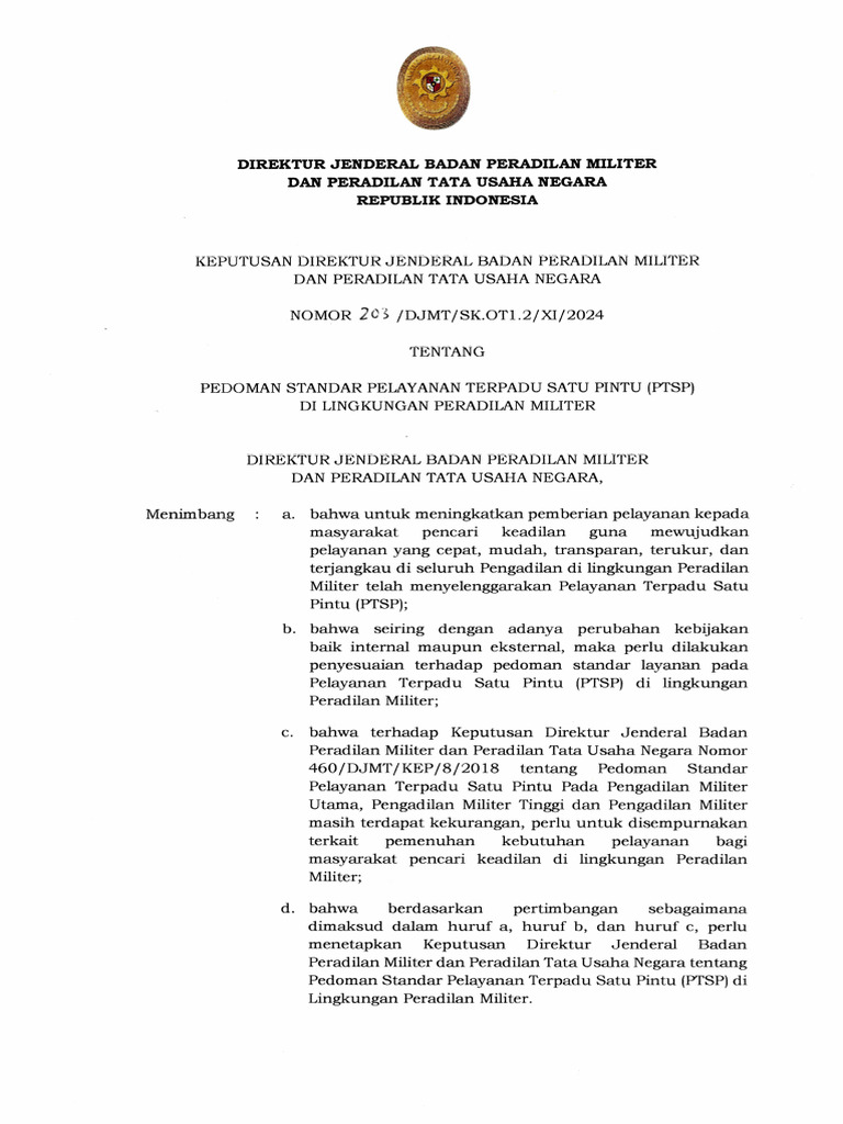 SK Pedoman PTSP | PDF