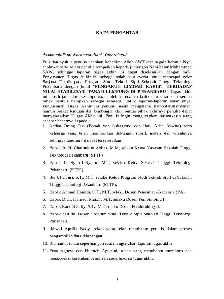 Kata Pengantar - Daftar Isi - Abstrak | PDF