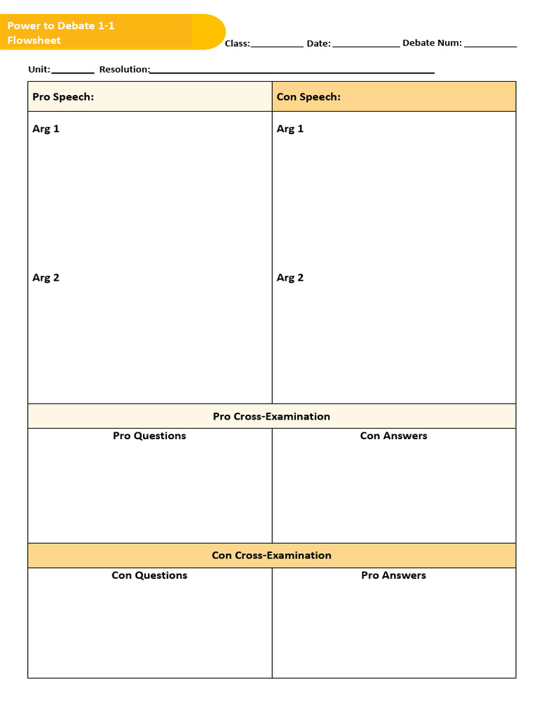 Power To Debate 1-1 - Flowsheet and Ballot B | PDF