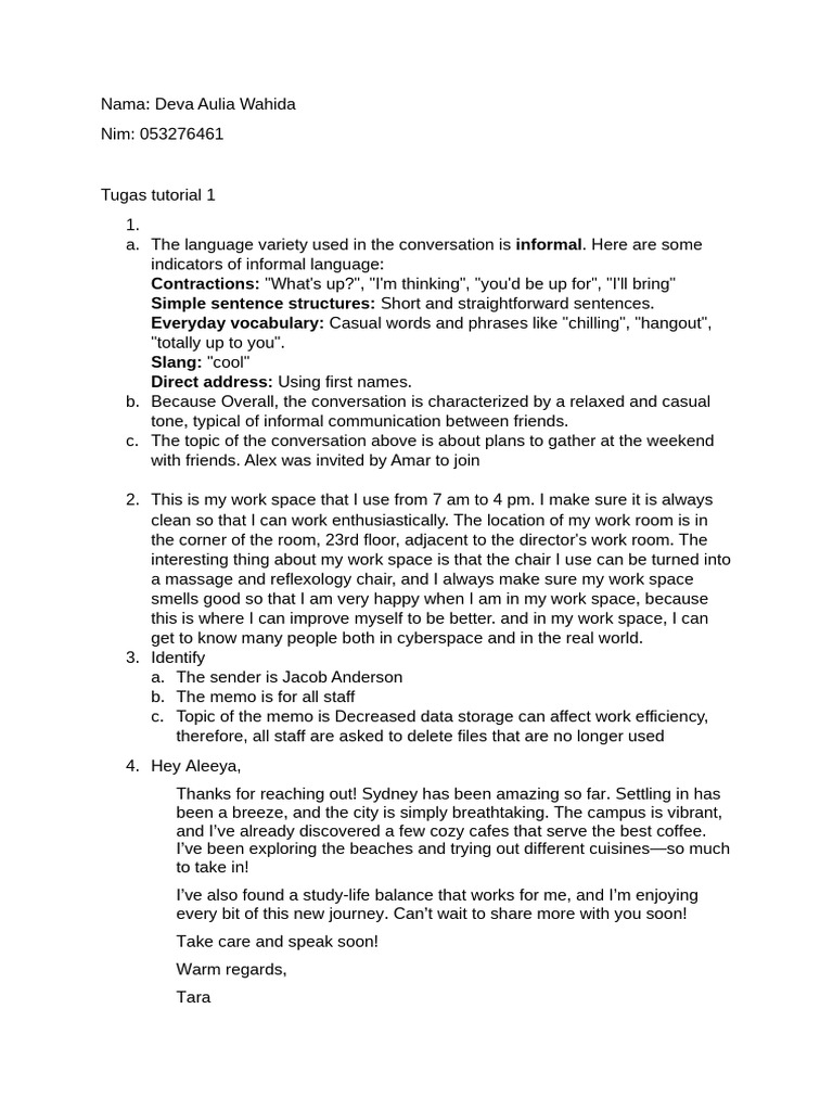 Informal Conversations and Workspaces | PDF