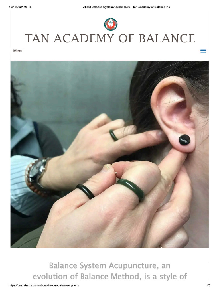 About Balance System Acupuncture - Tan Academy of Balance Inc | PDF