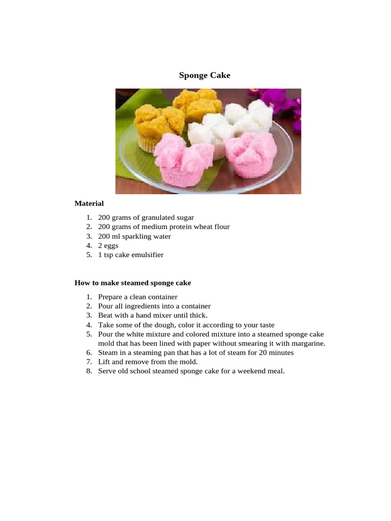 Sponge Cake | PDF | Cooking, Food & Wine