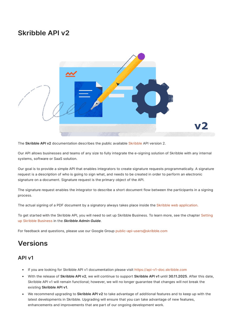 Skribble API v2 - E-Signing Solution | PDF | Computing